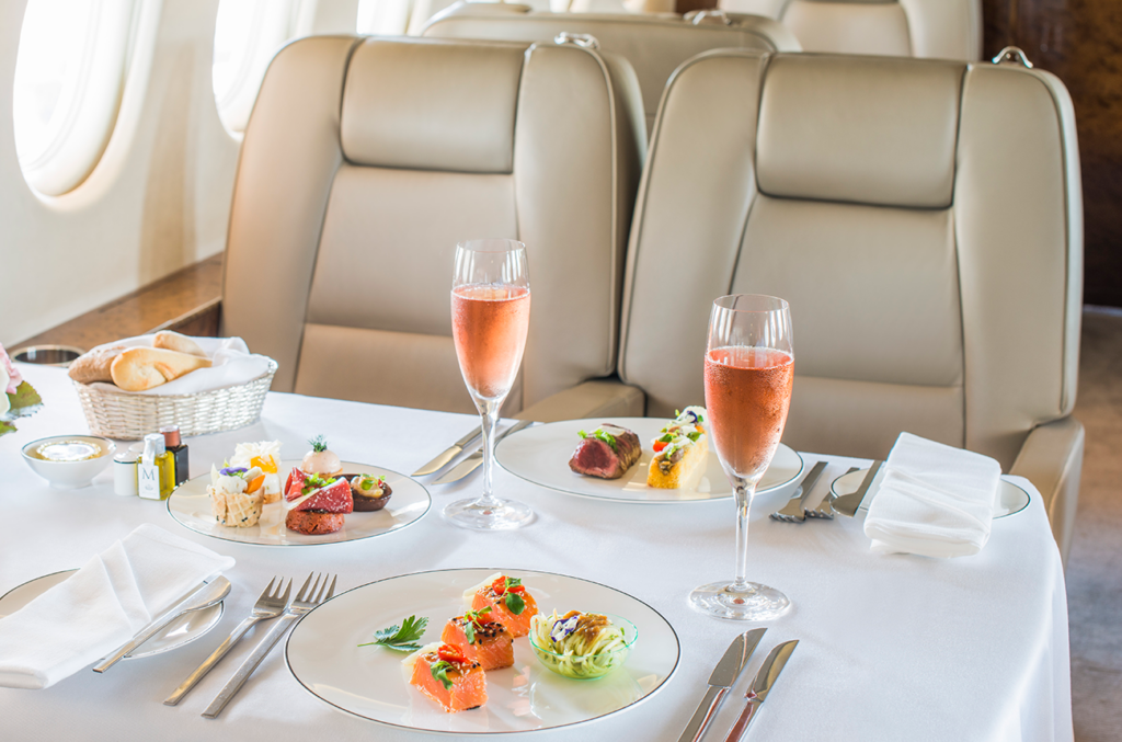 The Art of Inflight Catering on Private Jet Charter | Trilogy Aviation ...